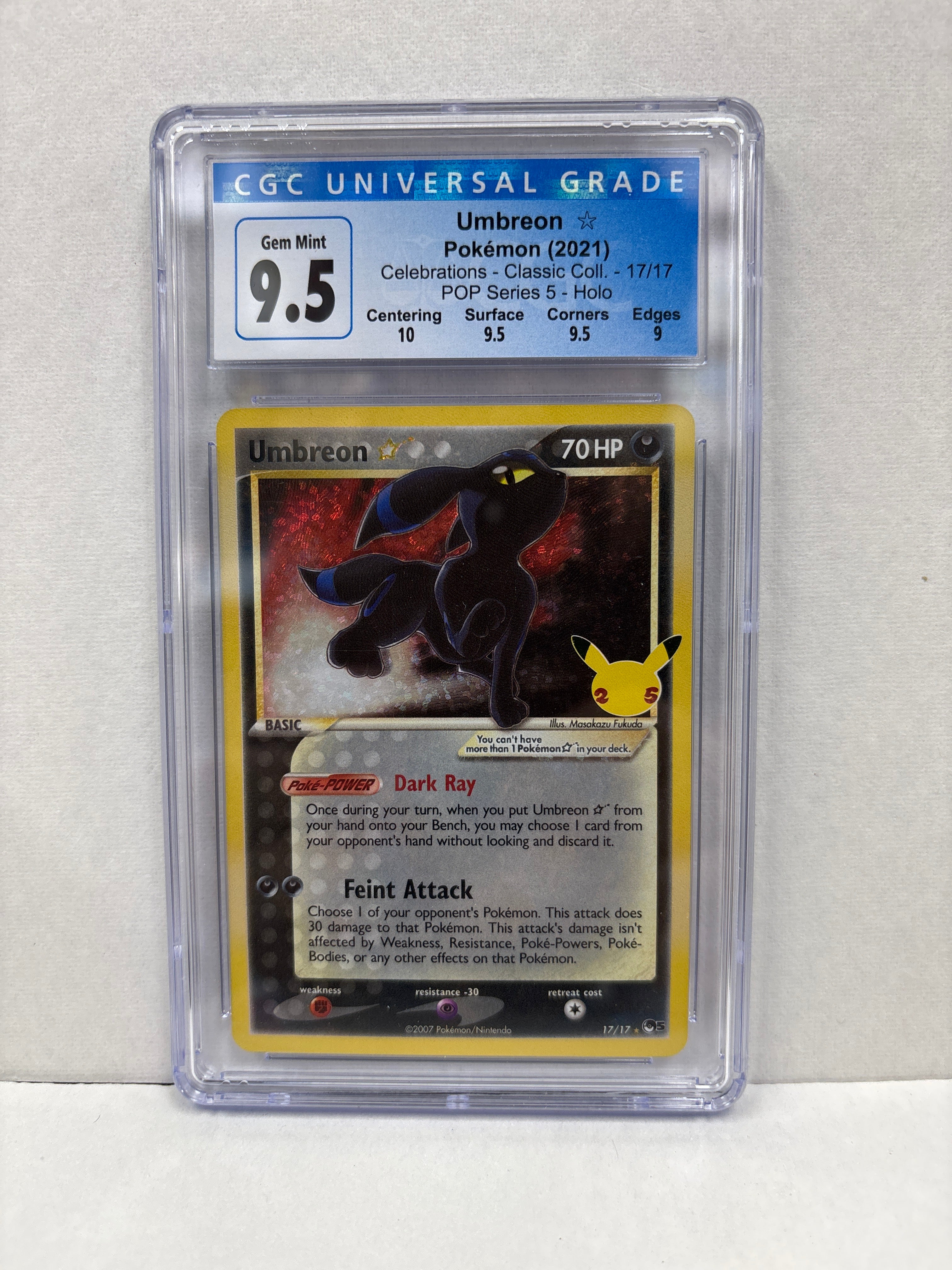 Pokemon Umbreon 17/17 Celebrations (2021) CGC 9.5 (Old Label) – Zapp ...
