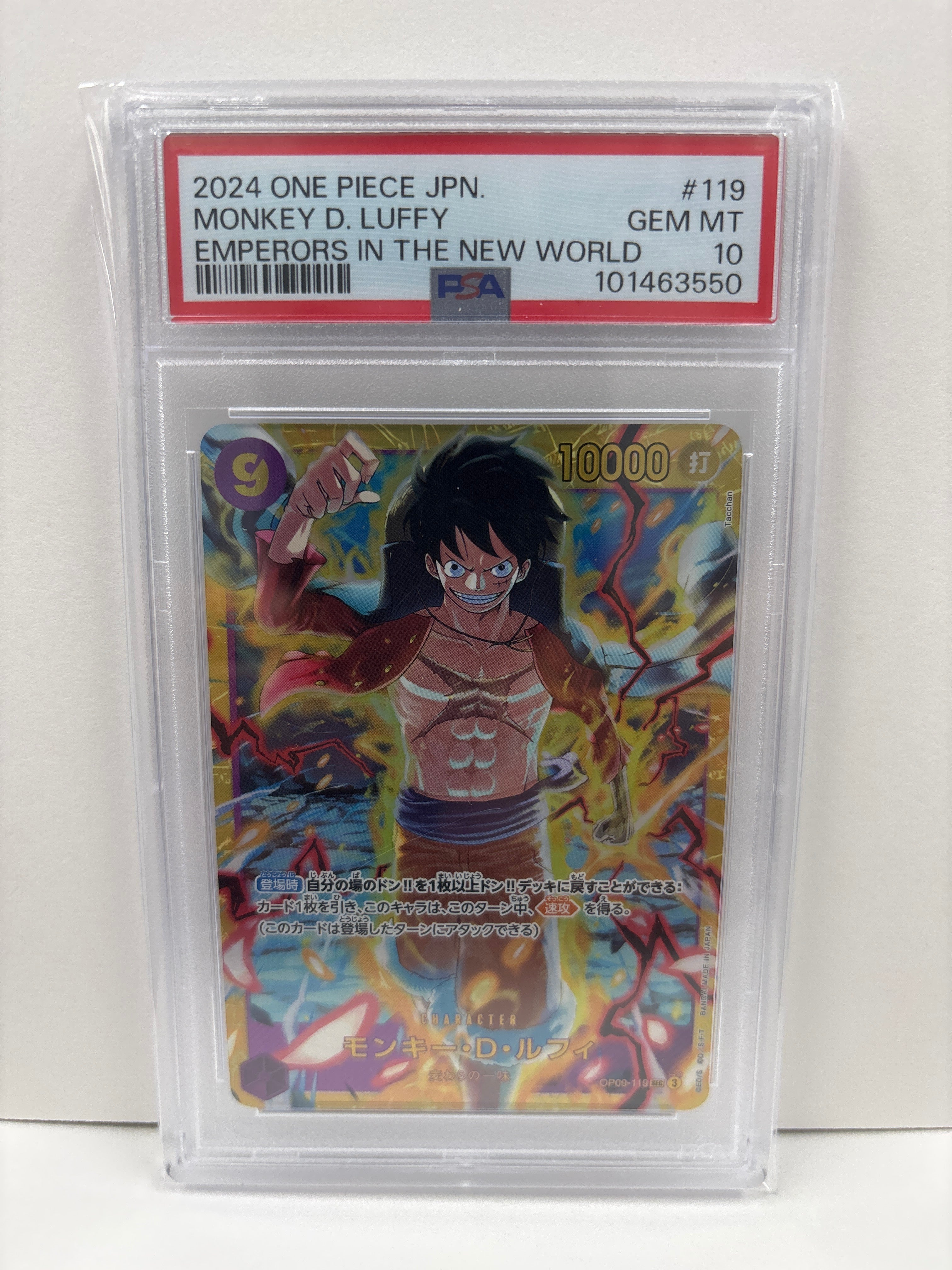 One Piece TCG Japanese Monkey D. Luffy OP09-119 PSA 10 – Zapp! Comics